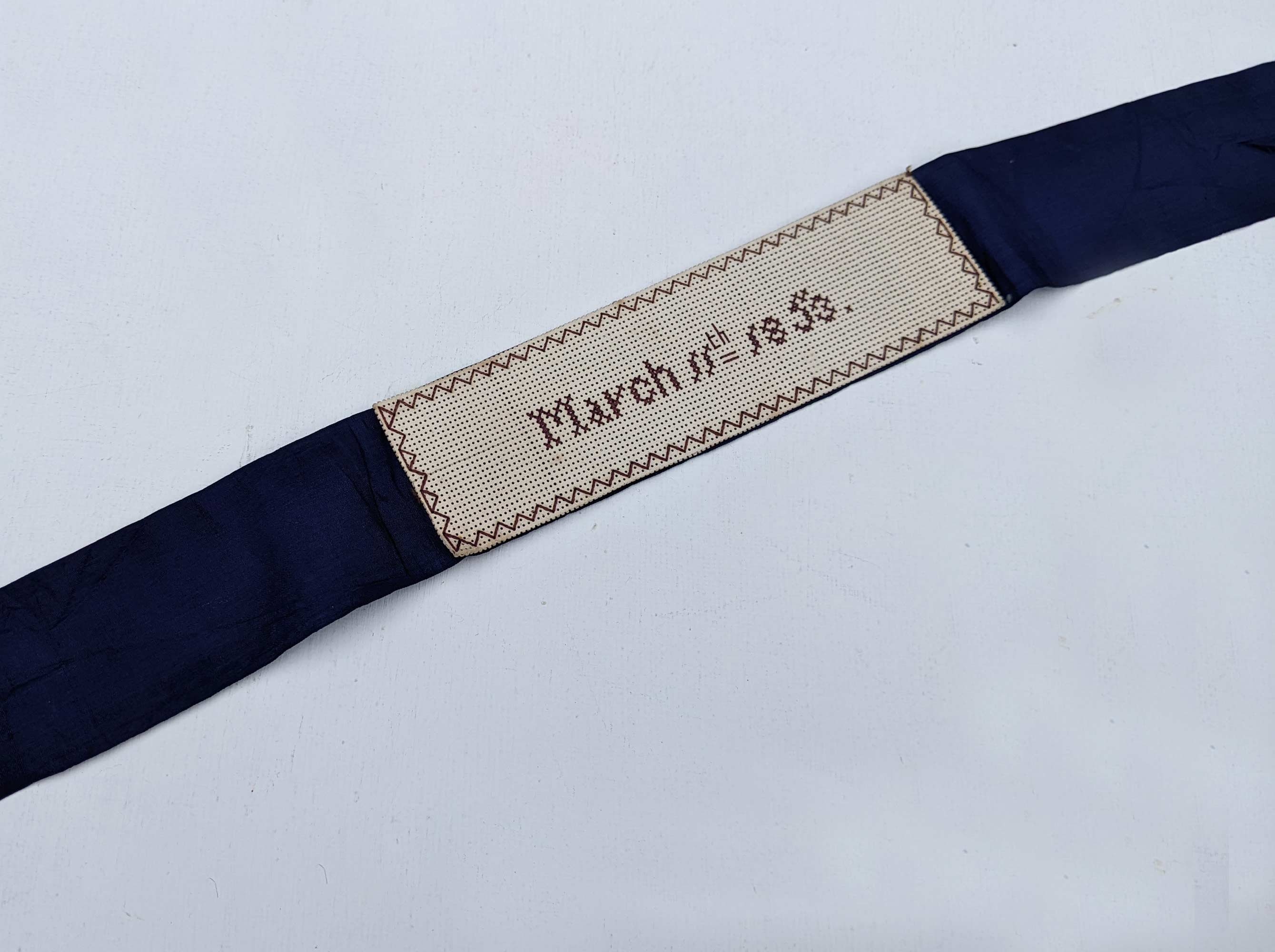 Antique Religious Ribbon With Bible Reference on Paper Punch Sampler ...