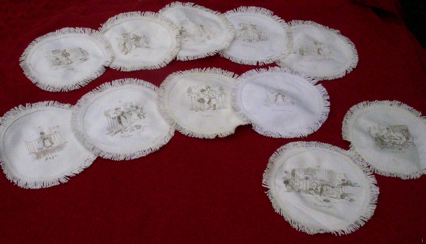 Rare Antique Satirical Cartoon Table Mats on the Theme of Love - Etsy