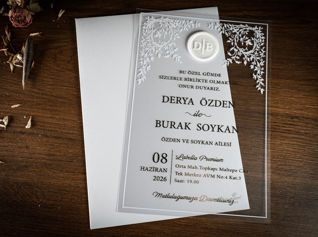 Elegant Wedding Invitation With Minimalist Design. Custom PVC Wedding ...