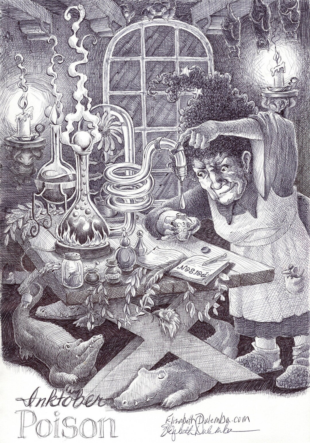 Poison Inktober Pen and Ink Drawing - Etsy