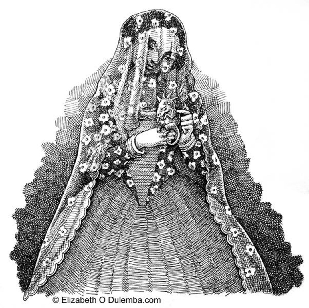 Spanish Lady Original Pen & Ink Drawing - Etsy