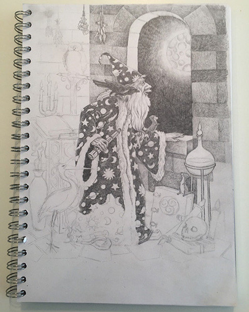 Merlin Original Pencil Drawing - Etsy