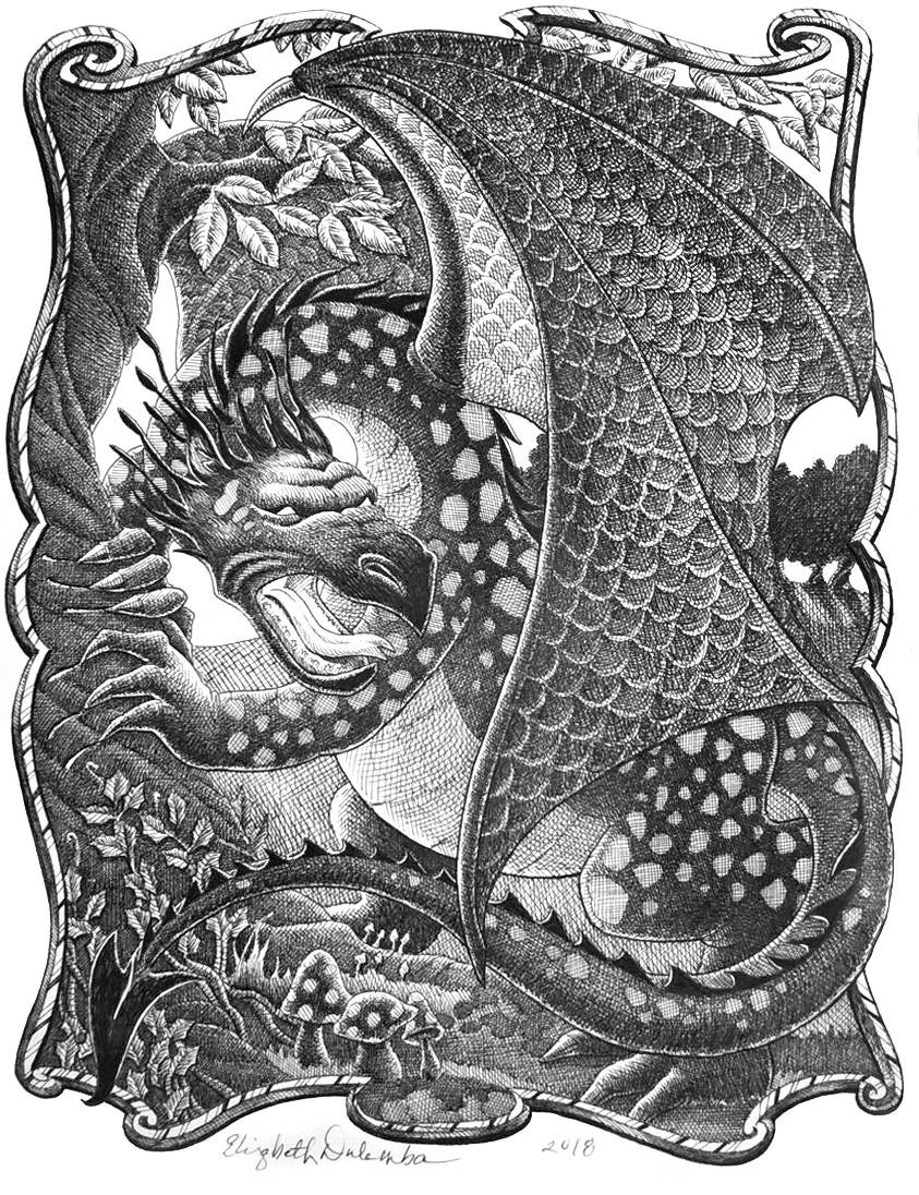 Dragon Original Pen & Ink Drawing - Etsy