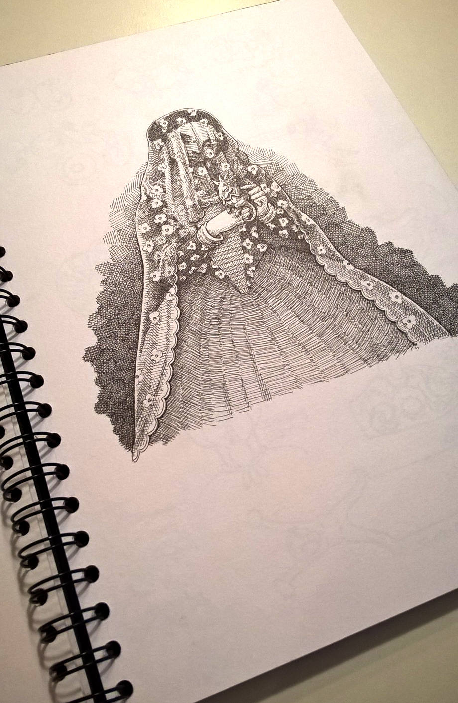 Spanish Lady Original Pen & Ink Drawing - Etsy