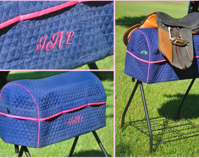 Saddle Rack Cover in Navy Blue With Dark Pink Trim - Etsy