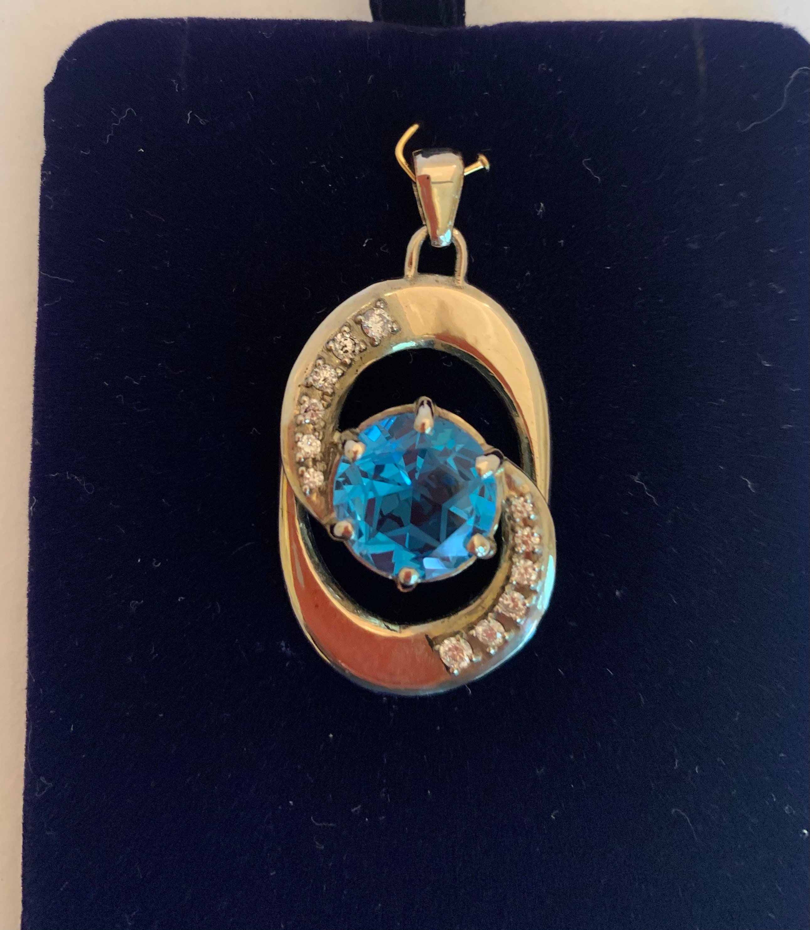 Texas Star Blue Topaz Pendant - Etsy