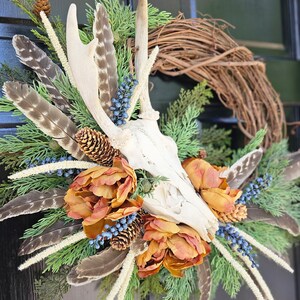 Antler Wreath-western Antler Wreath-western Floral Wreath-skull Wreath ...