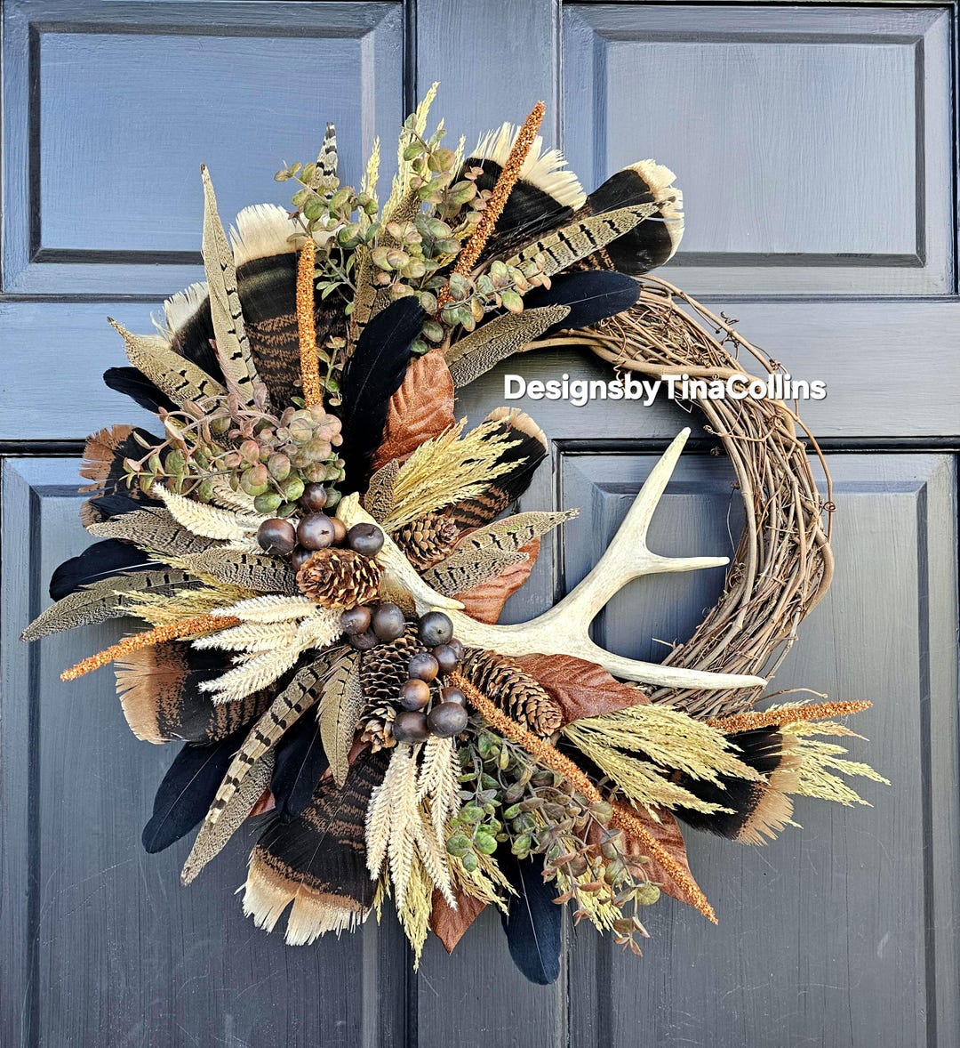 Antler Wreath-deer Antler Floral-deer Antler Wreath-woodland Wreath ...