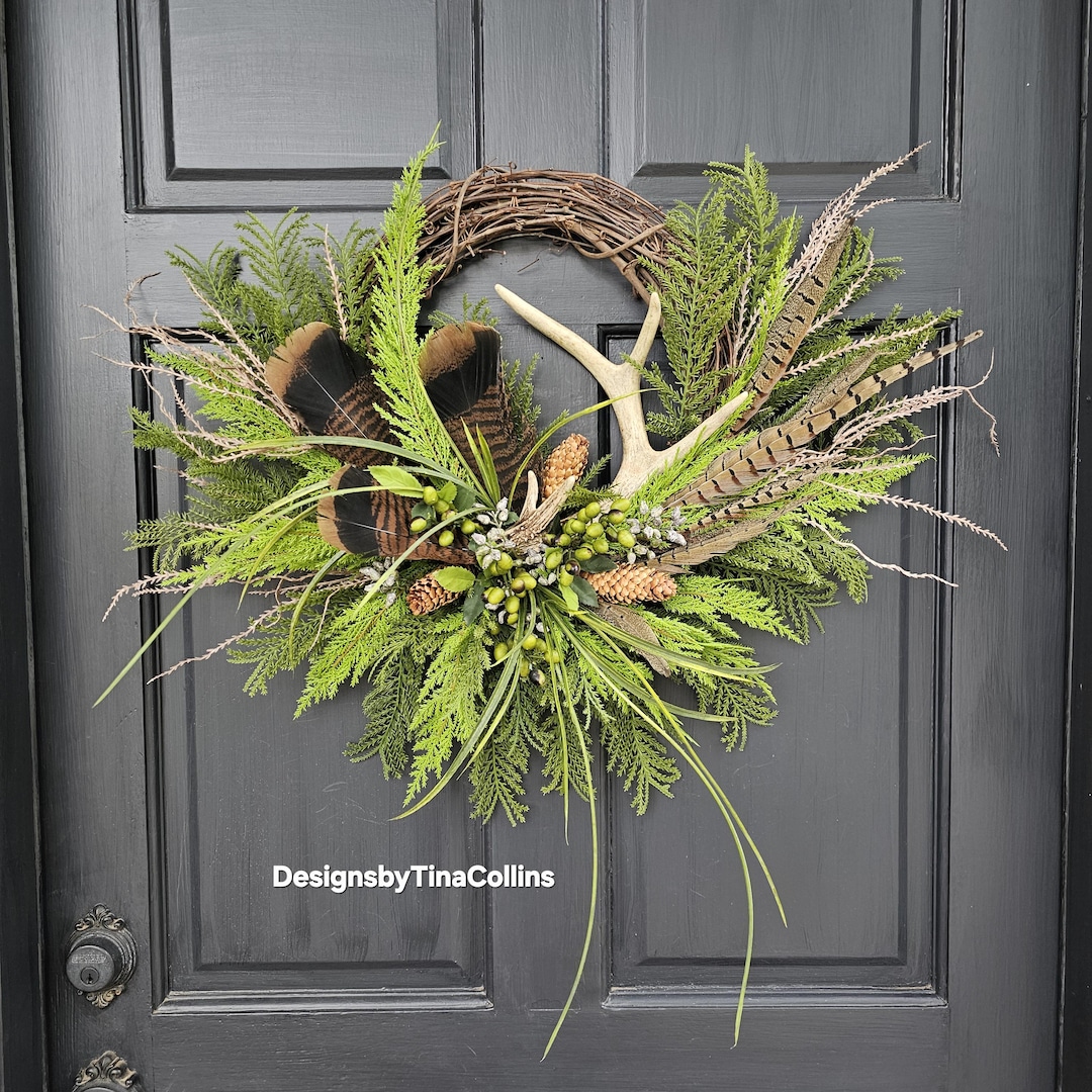 Antler Wreath-deer Antler Floral-forest Wreath-woodland Wreath-wreath ...