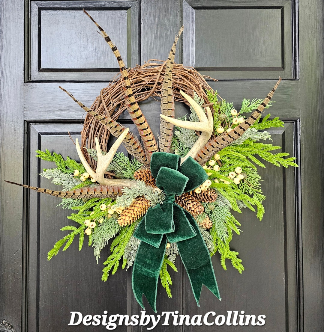 Antler Wreath-deer Antler Wreath-christmas Antler Wreath-woodland ...