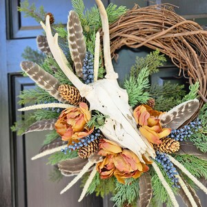 Antler Wreath-western Antler Wreath-western Floral Wreath-skull Wreath-hunters Wreath-cabin ...