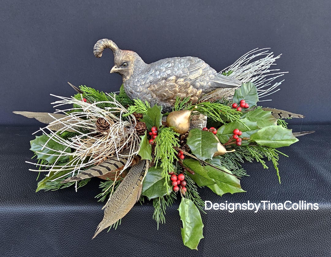 Christmas Quail Centerpiece-partridge in a Pear Tree-christmas Cabin ...