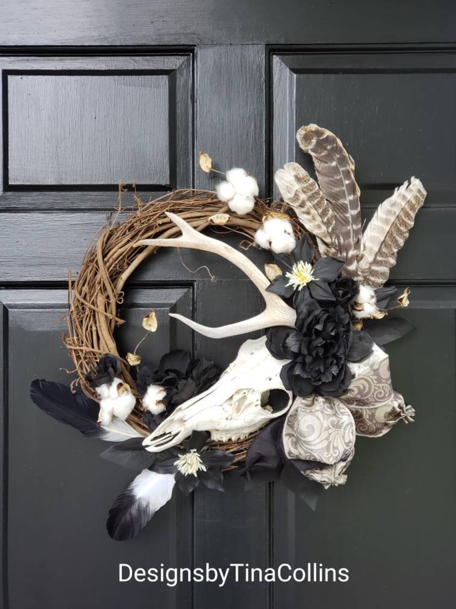 Antler Wreath-deer Antler Wreath-halloween Wreath-gothic - Etsy