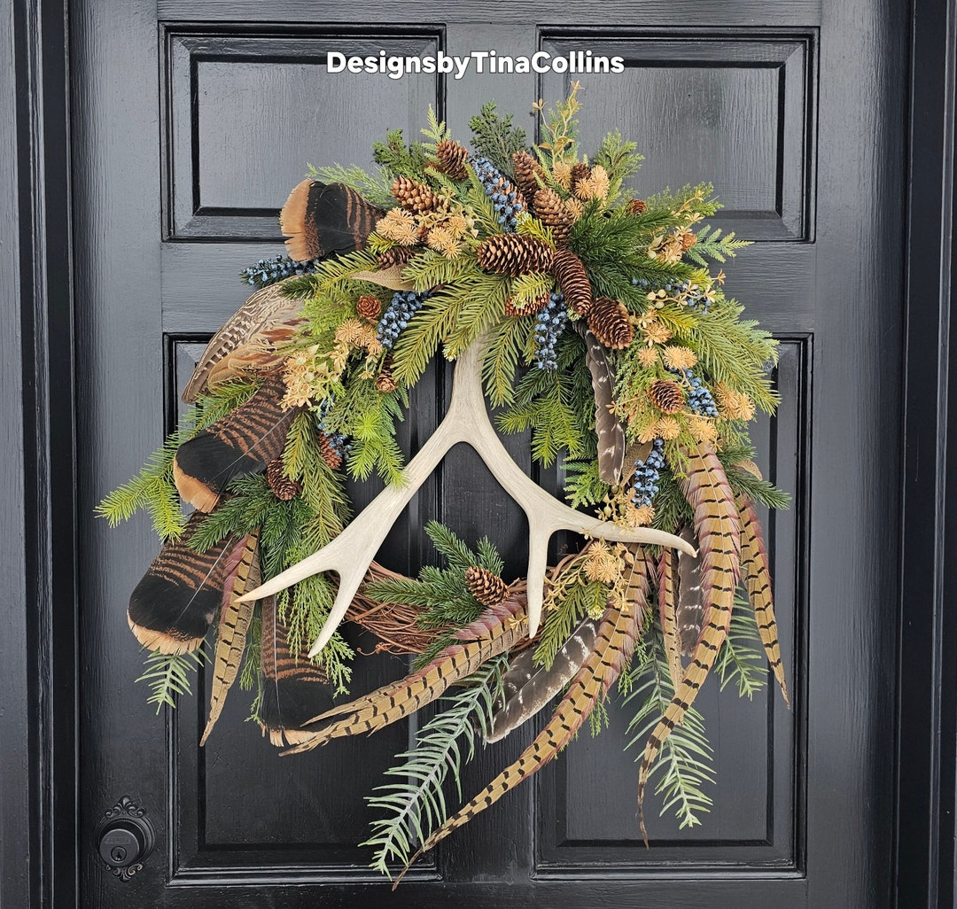Antler Wreath-deer Antler Floral-deer Antler Wreath-woodland Wreath ...