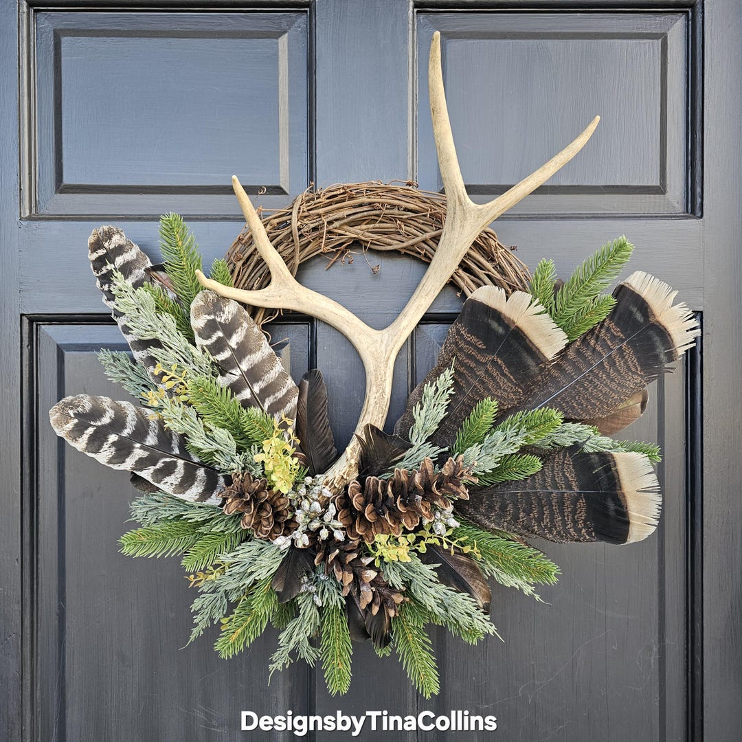 Antler Wreath-deer Antler Floral-deer Antler Wreath-woodland Wreath ...