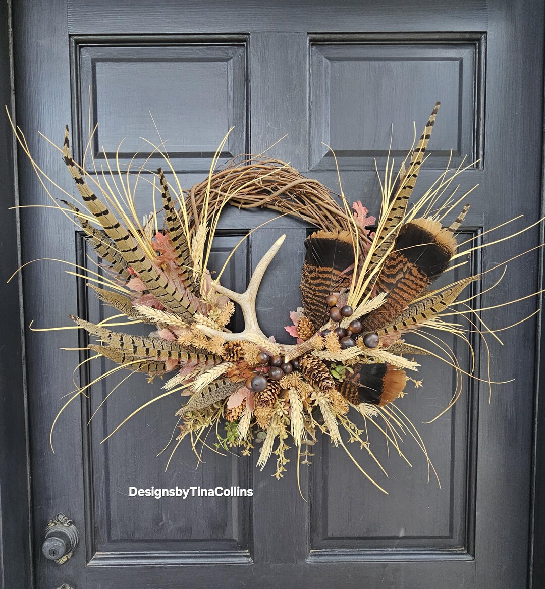 Antler Wreath-deer Antler Floral-deer Antler Wreath-woodland Wreath ...