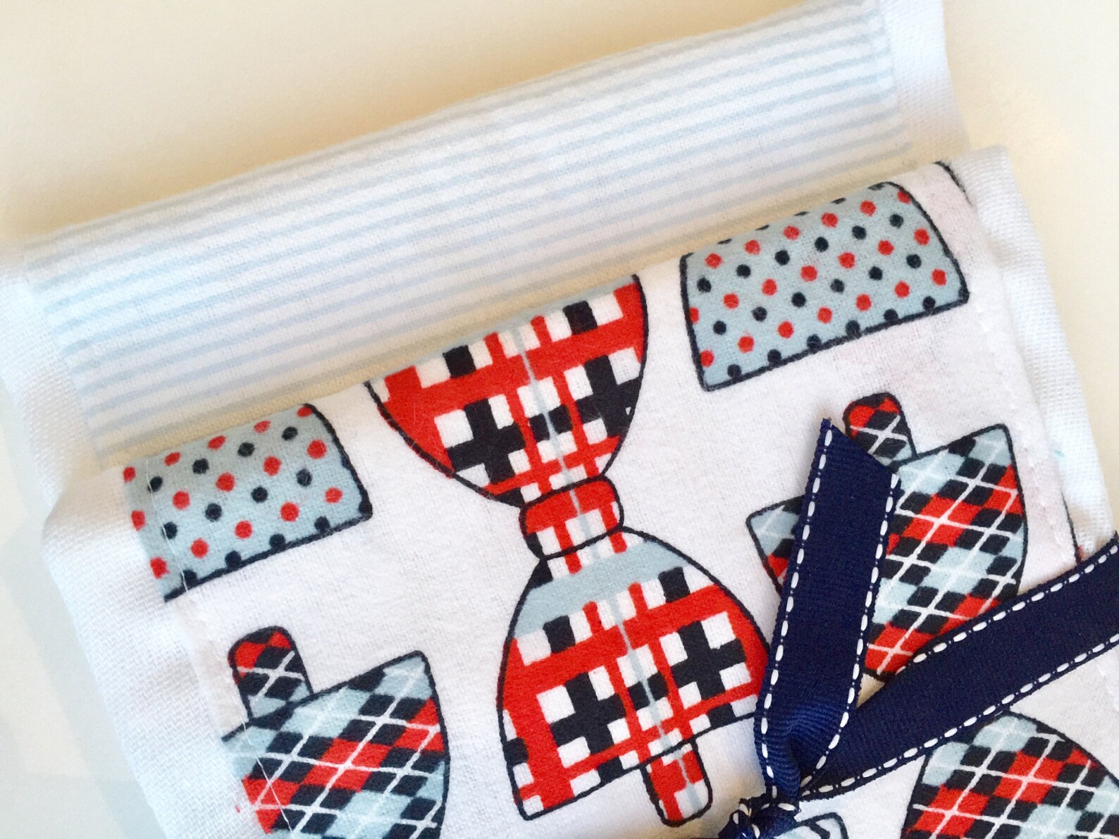 Babies Burp Cloth Set- Burp Rags-cute Preppy Bow Ties Red Blue Boy Baby ...