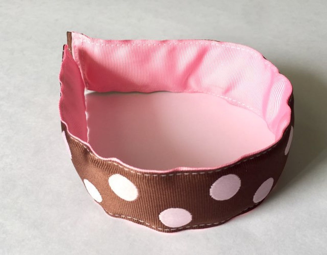 Preppy REVERSIBLE Headband Girl Headband Hairband Pink Brown - Etsy