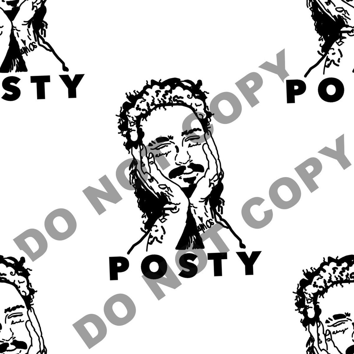 Black & White Post Malone Design for Fabric - Etsy