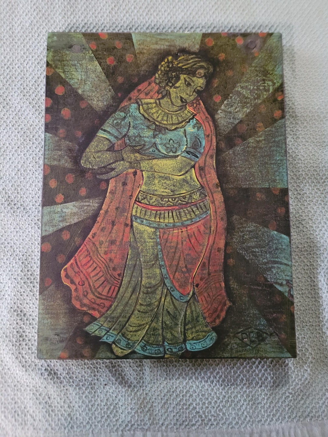 Hand-painted Indian Gypsy Wall Art on Wood Panel - Etsy