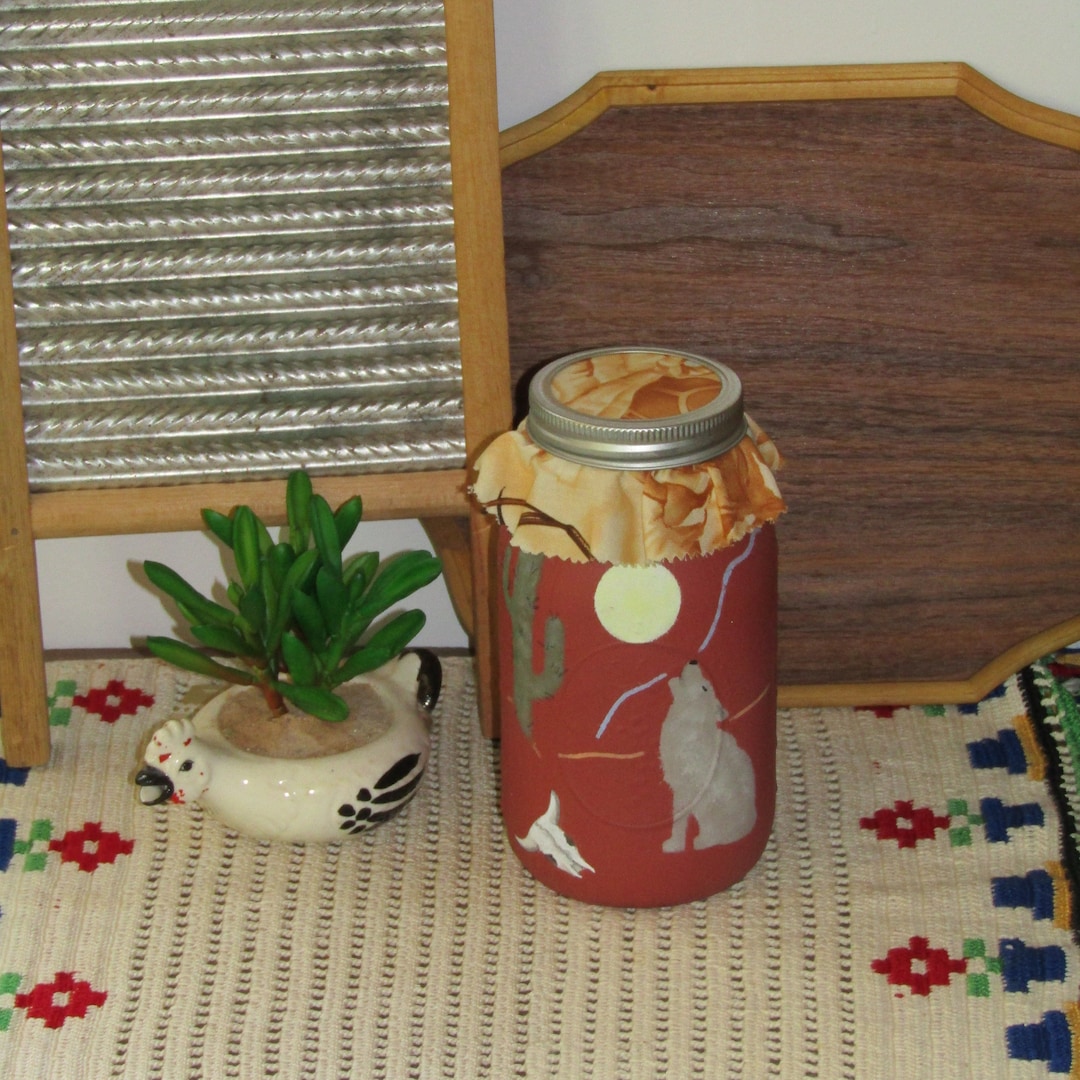 Desert Coyote Jar Southwestern Decor - Etsy