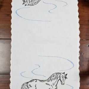 Linen Horse Table Runner Equestrian Decor - Etsy