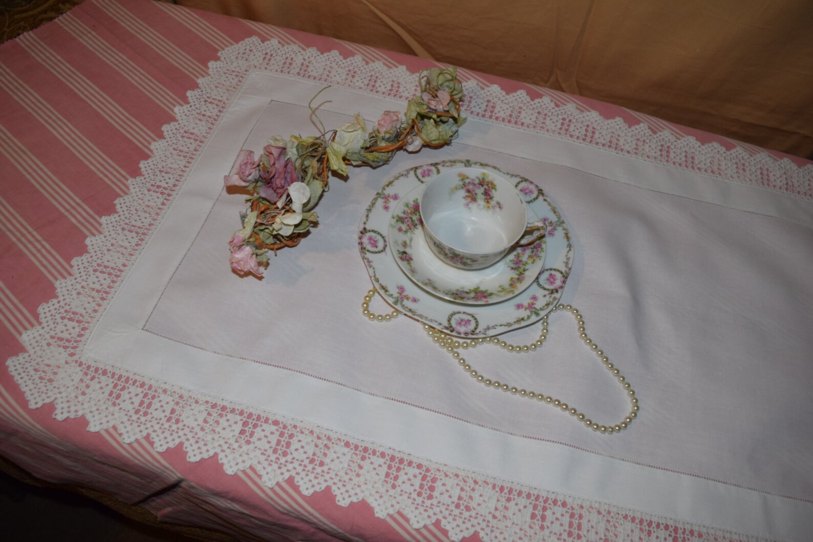 Antique 1890's English Butler's Cloth Butler Tray Cloth With Hand Made ...