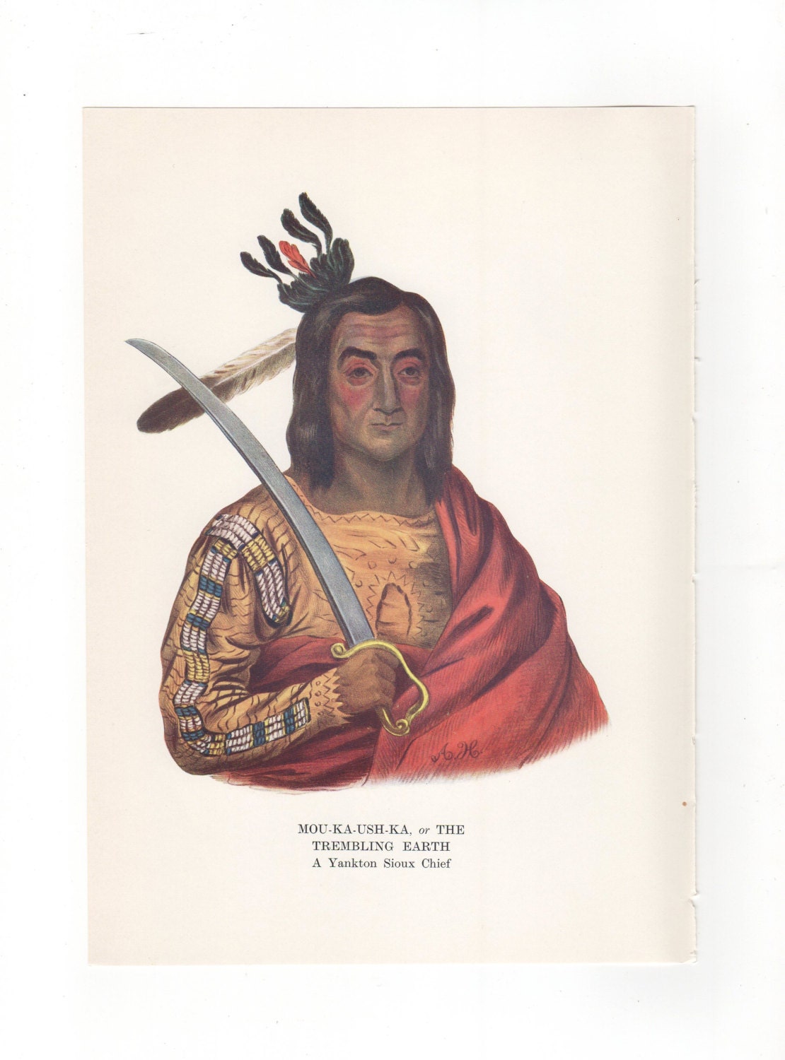 Vintage Native American Indian Chief Print - Etsy