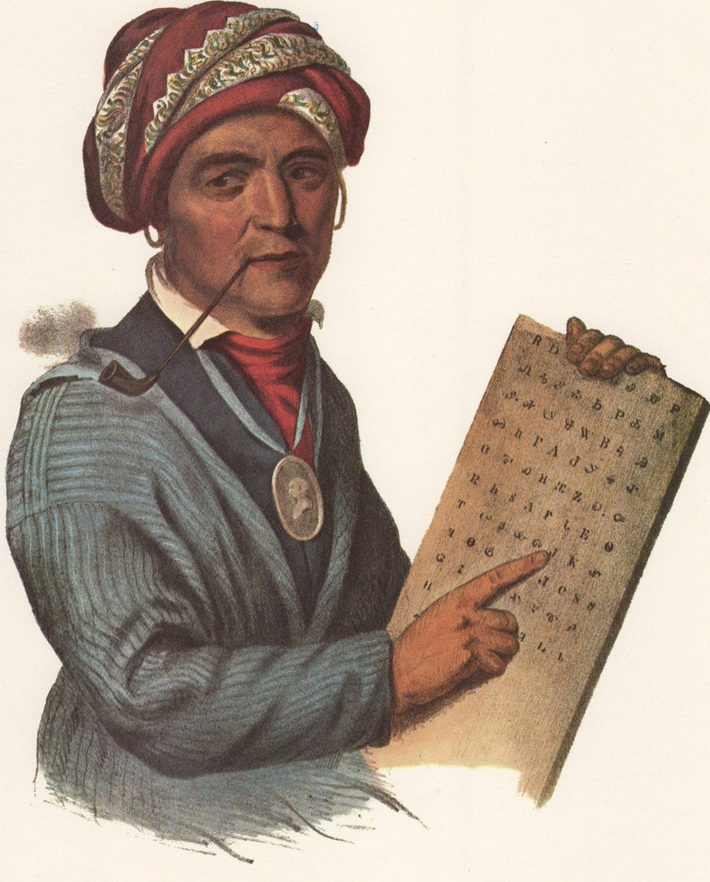 Se-quo-yah Vintage Native American Indian Chief Print - Etsy