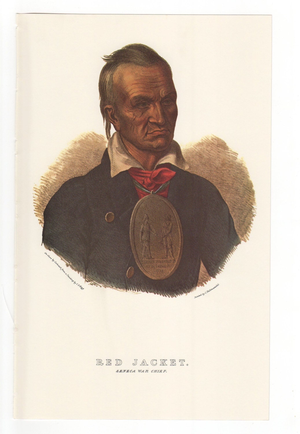 Red Jacket Vintage Native American Indian Chief Print Red Jacket ...