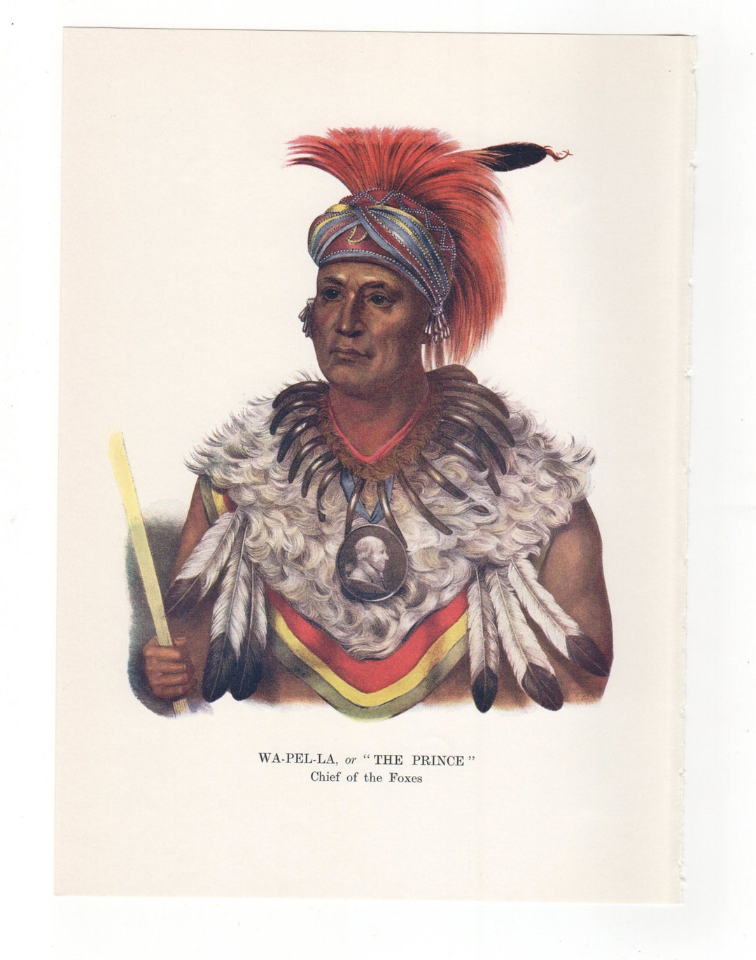 Vintage Native American Indian Chief Print "wa-pel-la or the Prince ...