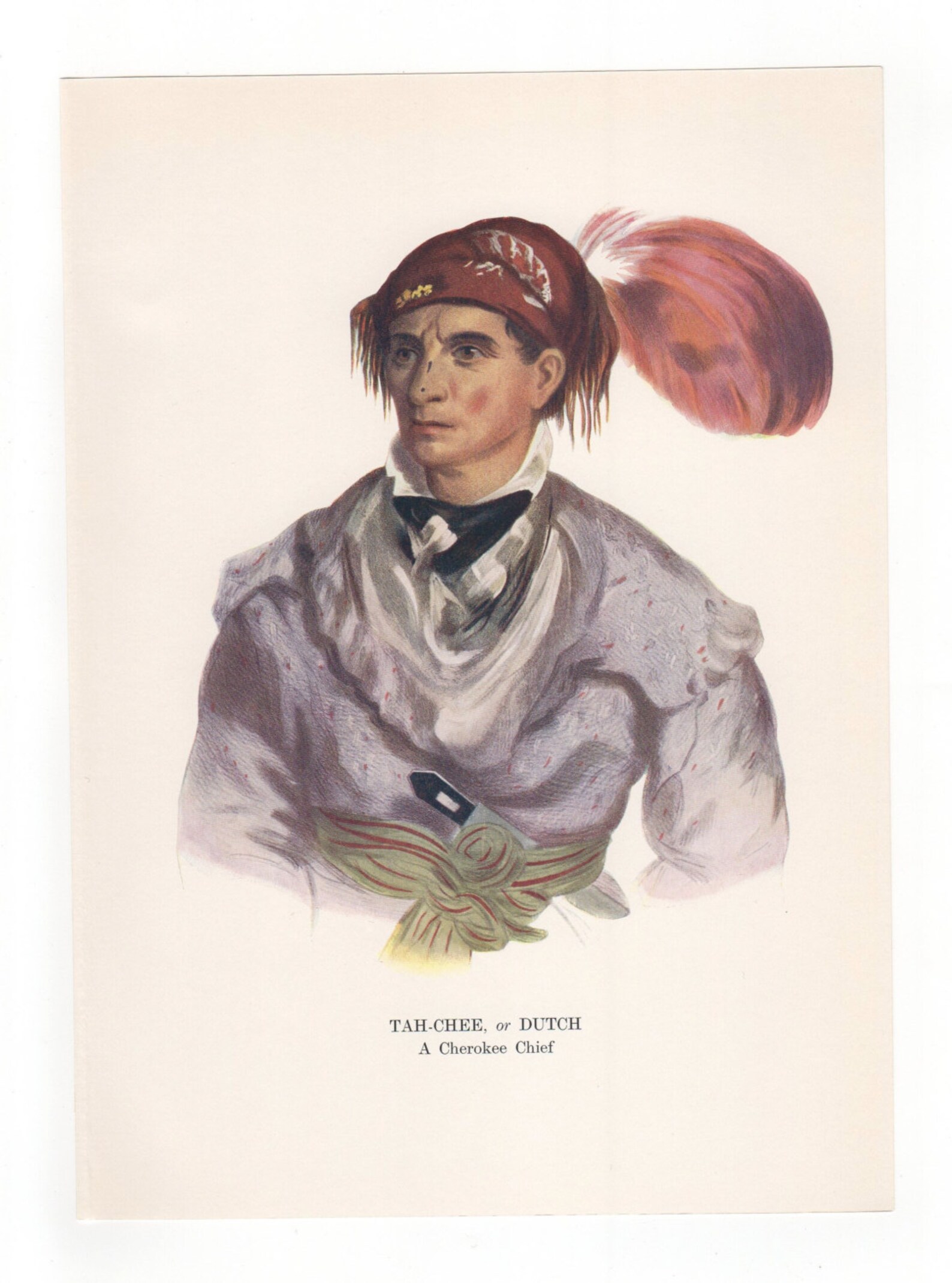 Vintage Native American Indian Chief Print tah-chee or - Etsy