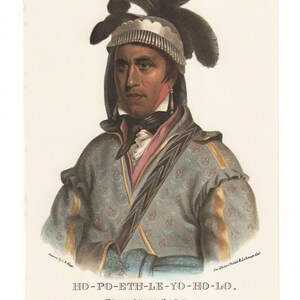 Ho-po-eth-le-yo-ho-lo, A Creek Cheif Vintage Native American Indian ...
