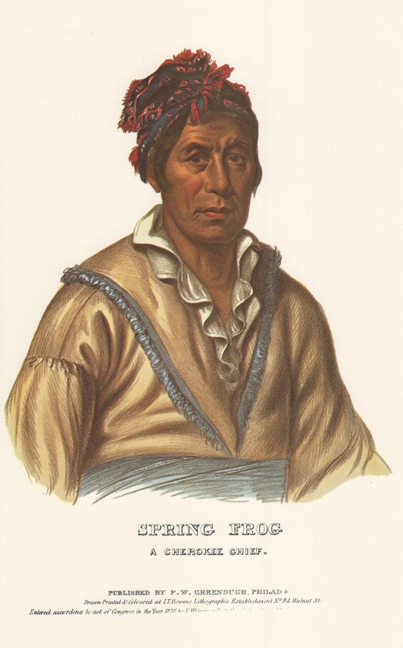 Spring Frog, A Cherokee Chief Vintage Native American Indian Print ...