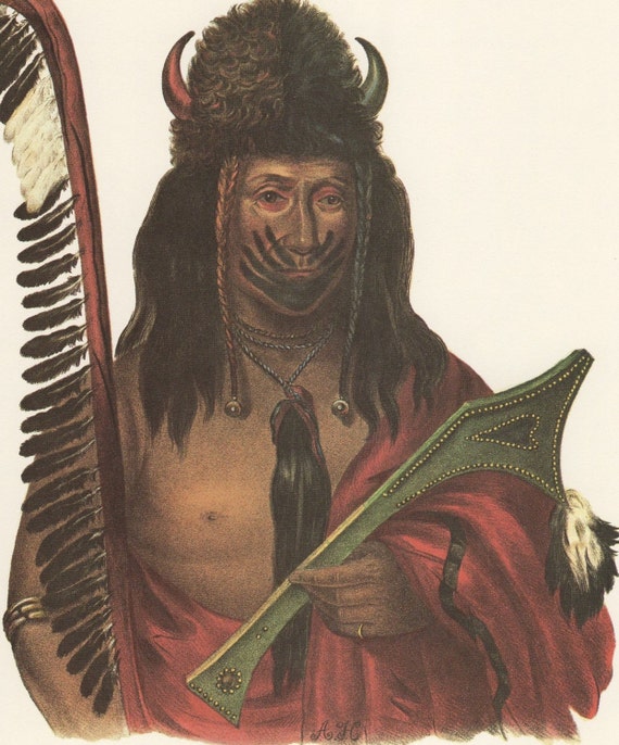 Kish-ke-kosh A Fox Brave Vintage Native American Indian Print - Etsy