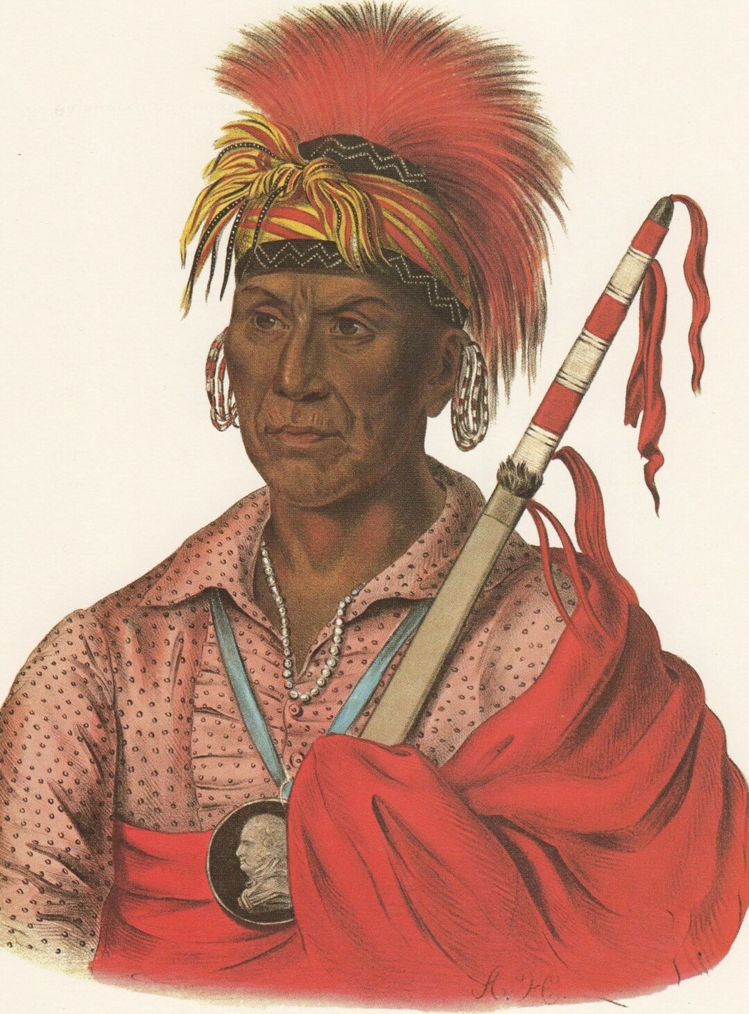 Ta-ro-hon, an Ioway Warrior Vintage Native American Indian Print ...