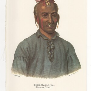Kish-kallo-wa, Shawnee Chief Vintage Native American Indian Print ...