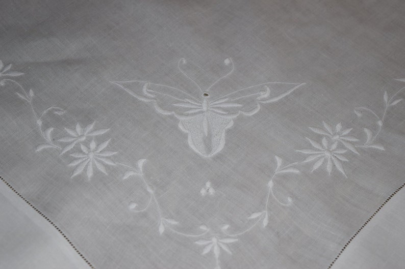 Vintage 1920's English Tea Cloth Tablecloth Irish Linen - Etsy