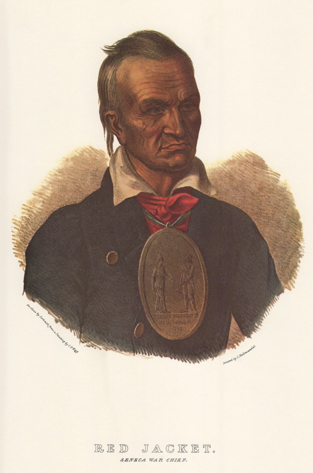 Red Jacket Vintage Native American Indian Chief Print " Red Jacket ...