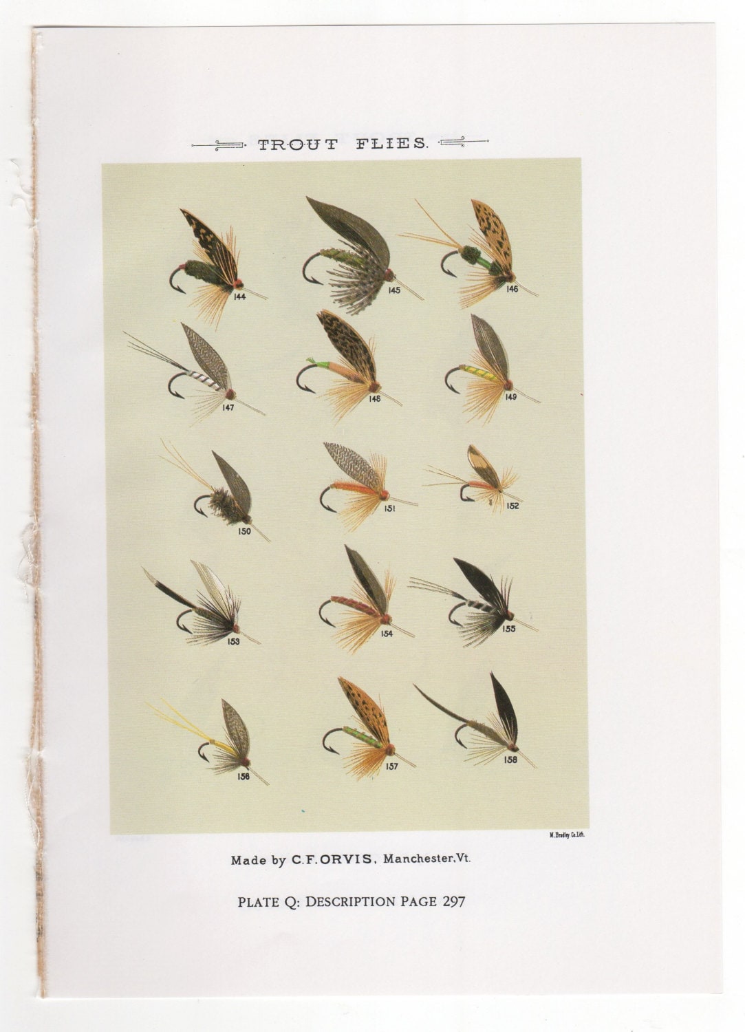 Vintage Fly Fishing Flies Print Trout Flies Bookplate by Mary - Etsy UK