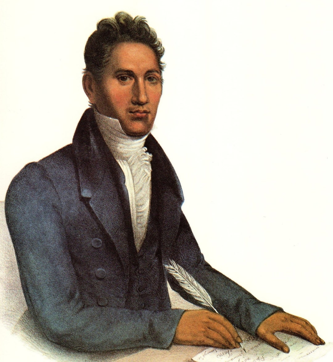 John Ridge, A Cherokee Vintage Native American Indian Print History ...