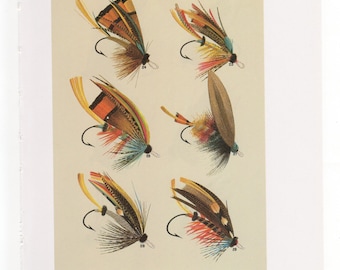 Vintage Fly Fishing Flies Print Bass/trout Flies Print Bookplate by ...