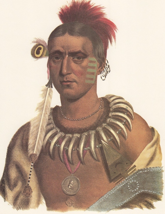 Ma Has Kah Chief of the Ioways Vintage Native American Indian | Etsy