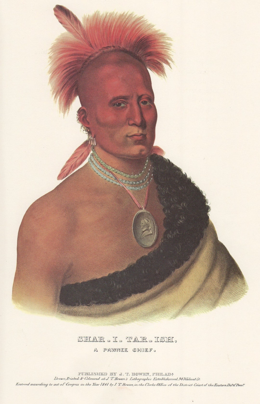 Shar-i-tar-ish Vintage Native American Indian Chief Print "shar-i-tar ...