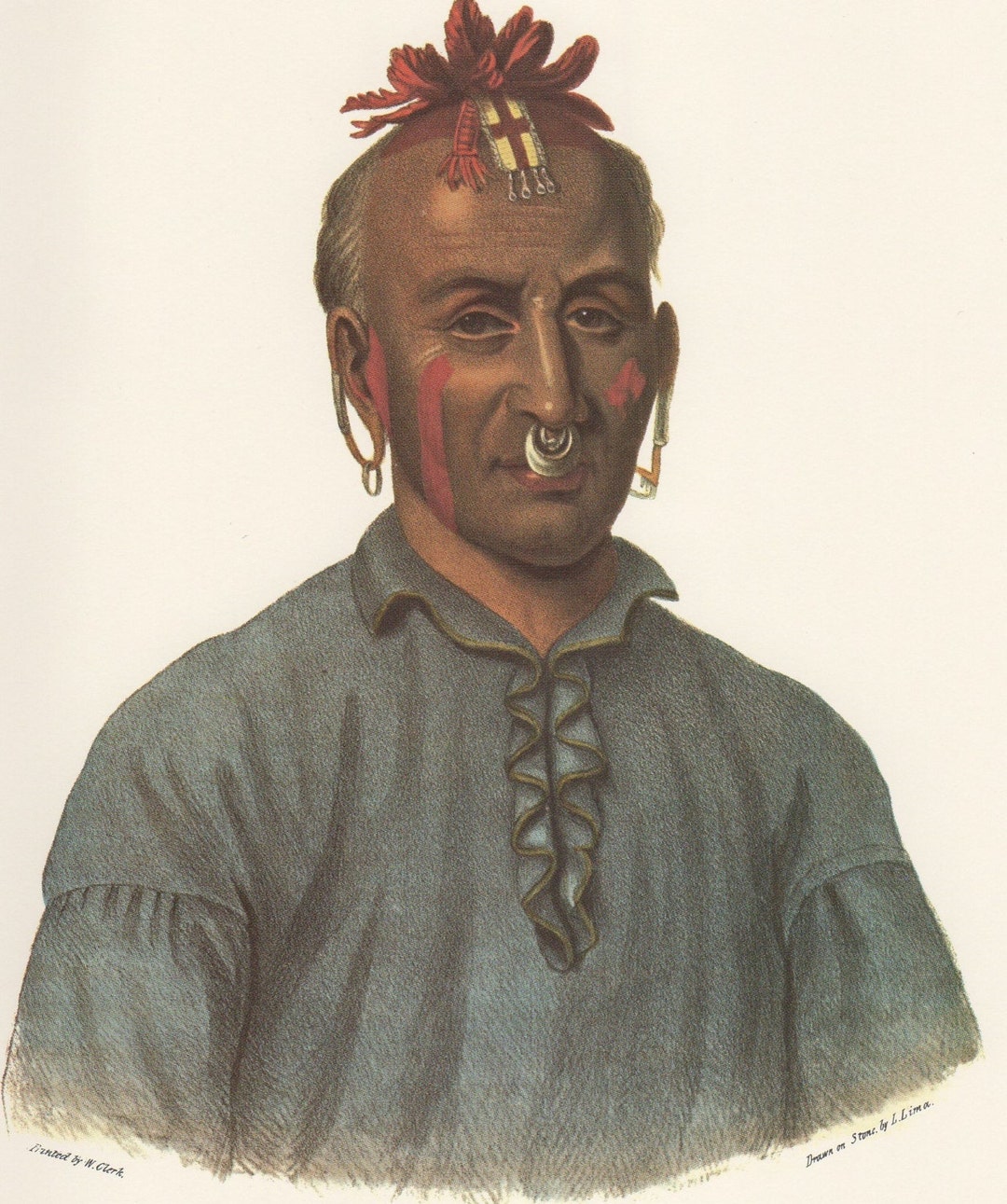 Kish-kallo-wa, Shawnee Chief Vintage Native American Indian Print ...