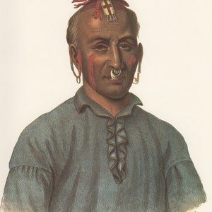Kish-kallo-wa, Shawnee Chief Vintage Native American Indian Print ...