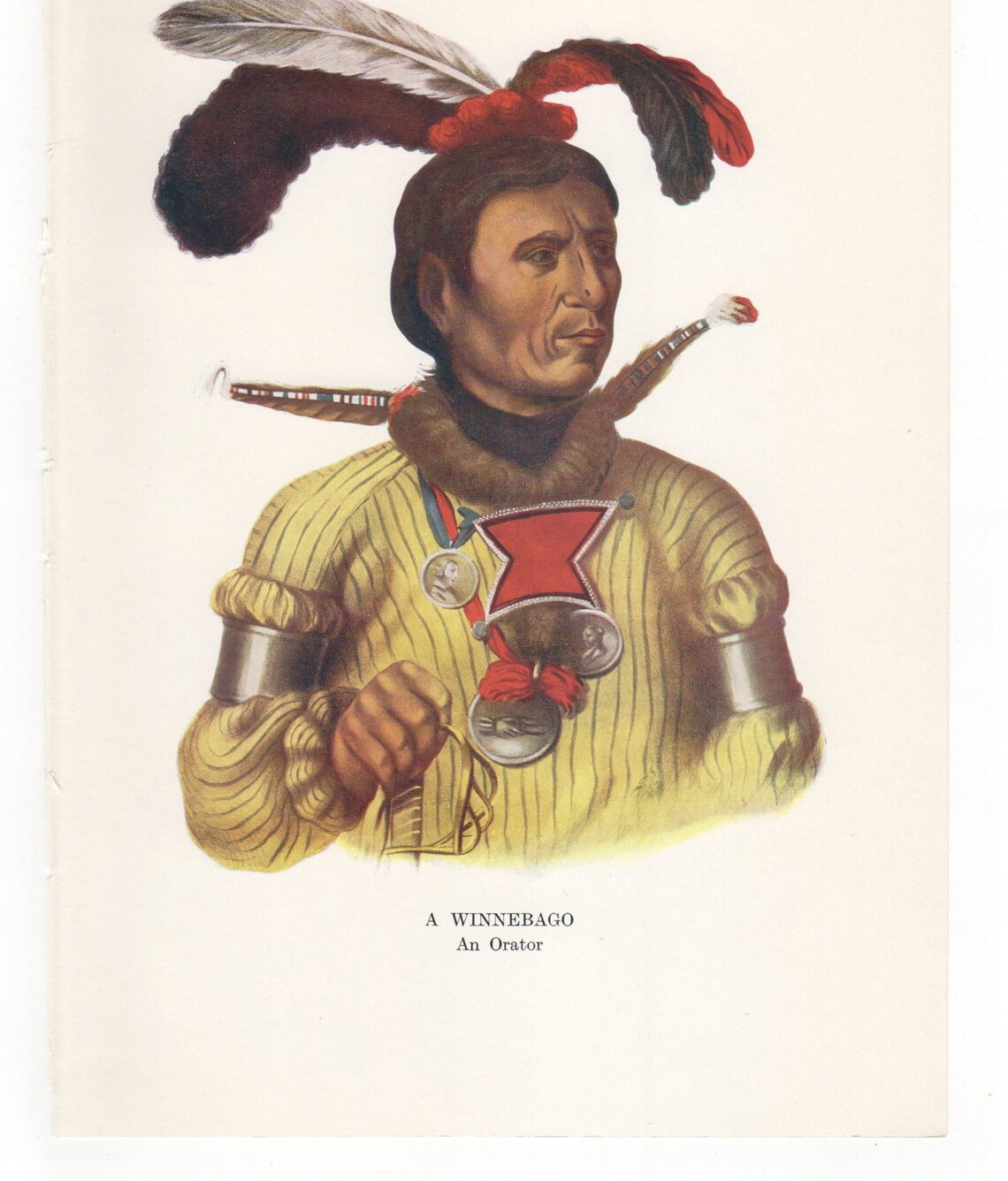 Vintage Native American Indian Print, A Winnebago Orator From 1972 ...