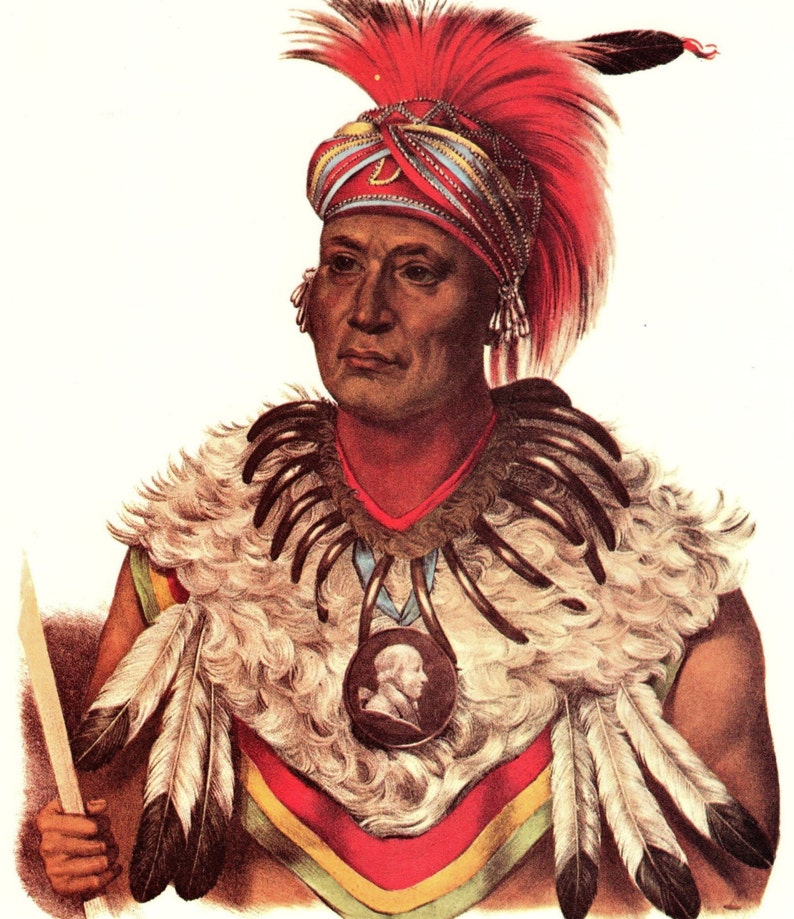 Wa-pel-la, Chief of the Musquakees Vintage Native American Indian Print ...