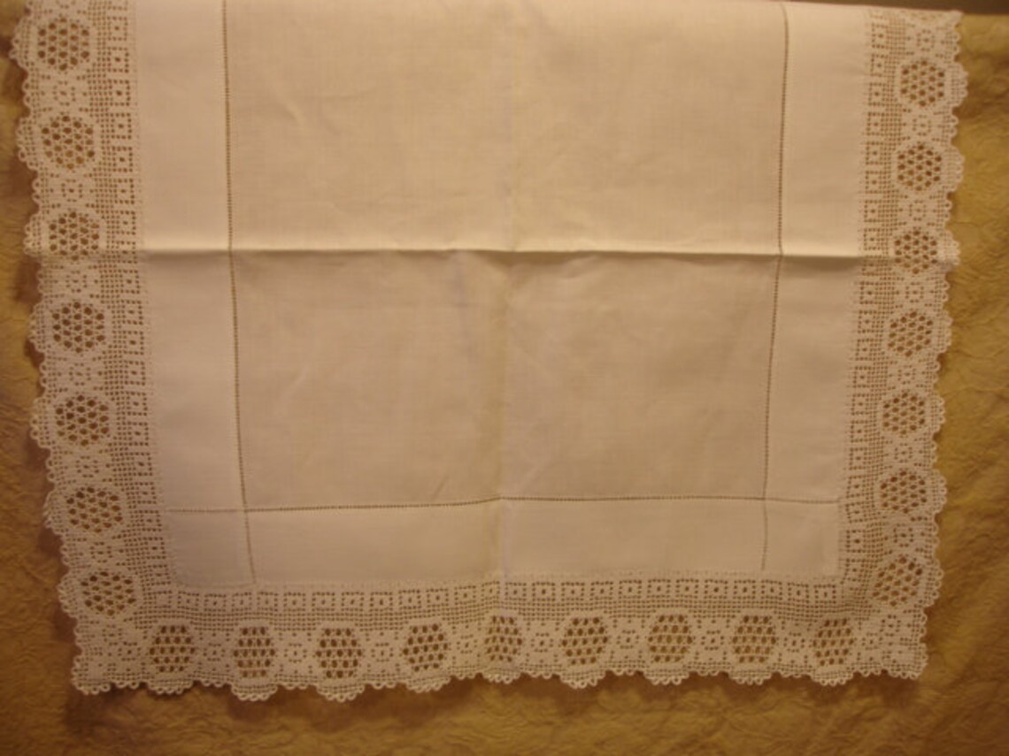 Antique 1890's English Butler's Cloth or Butler Tray Cloth With Hand ...