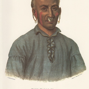 Kish-kallo-wa, Shawnee Chief Vintage Native American Indian Print ...